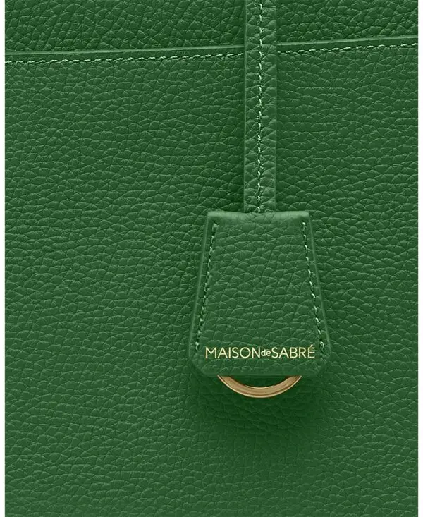 MAISON DE SABRE Leather Laptop Bag With Top Handle And Shoulder Strap - Emerald Green