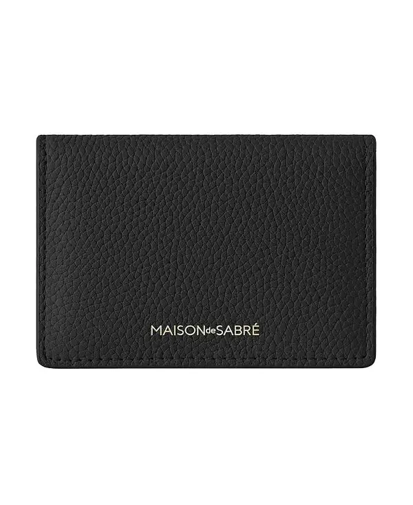 MAISON DE SABRE Leather Card Case - Black Caviar