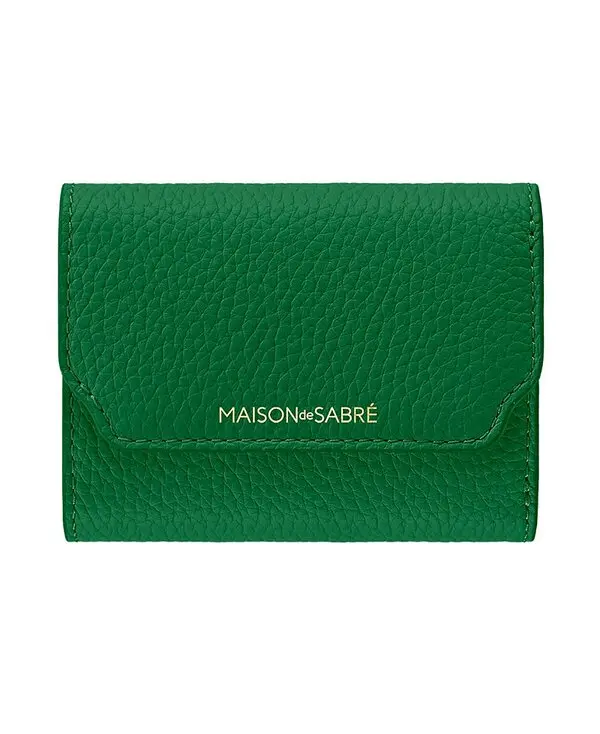 MAISON DE SABRE Leather Trifold Wallet - Emerald Lily