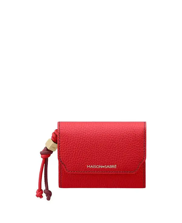 MAISON DE SABRE Leather Trifold Wallet - Pomegranate Plum