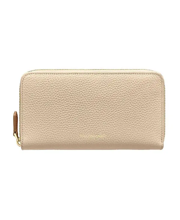 MAISON DE SABRE Long Leather Zip Wallet - Saharan Brown
