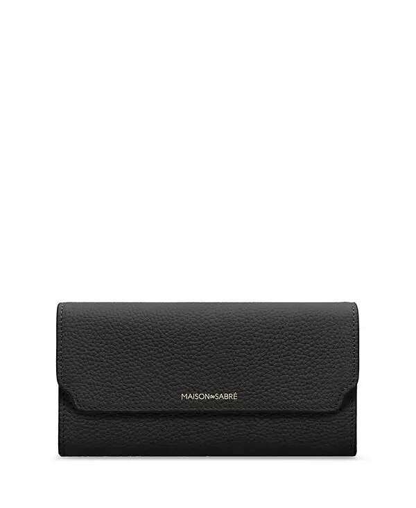 MAISON DE SABRE Long Leather Flap Wallet - Rouge Noir