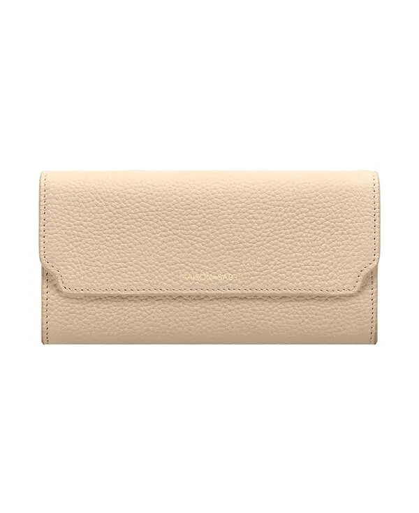 MAISON DE SABRE Long Leather Flap Wallet - Saharan Fuchsia