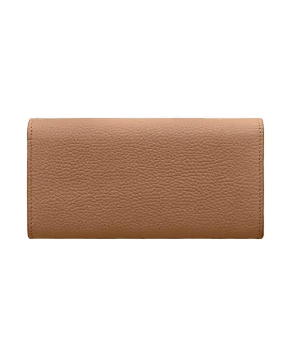 MAISON DE SABRE Long Leather Flap Wallet - Sandstone Lily