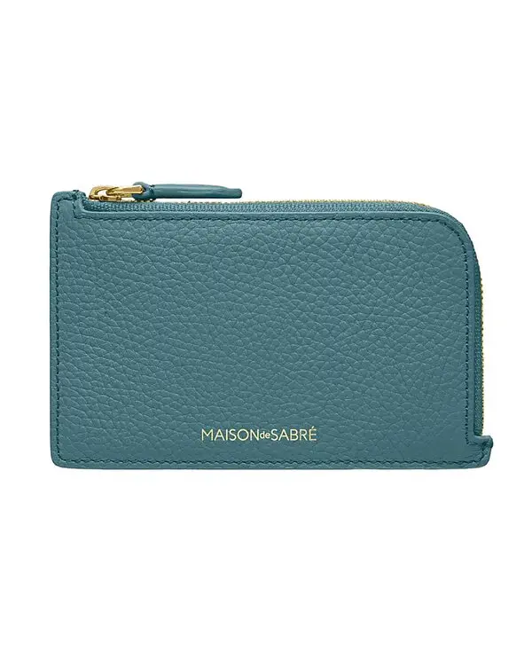 MAISON DE SABRE Leather Zip Card Holder - Bondi Blue