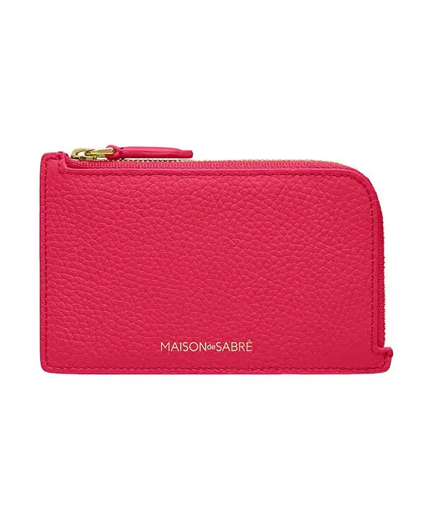 MAISON DE SABRE Leather Zip Card Holder - Shibuya Fuchsia