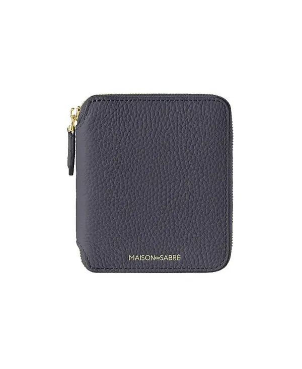 MAISON DE SABRE Small Leather Zip Around Wallet - Graphite Sky