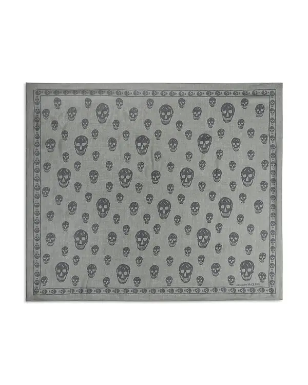 Alexander McQueen Skull Silk Scarf - Khaki