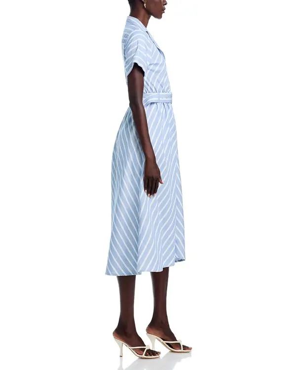 T Tahari Short Sleeve Midi Shirt Dress