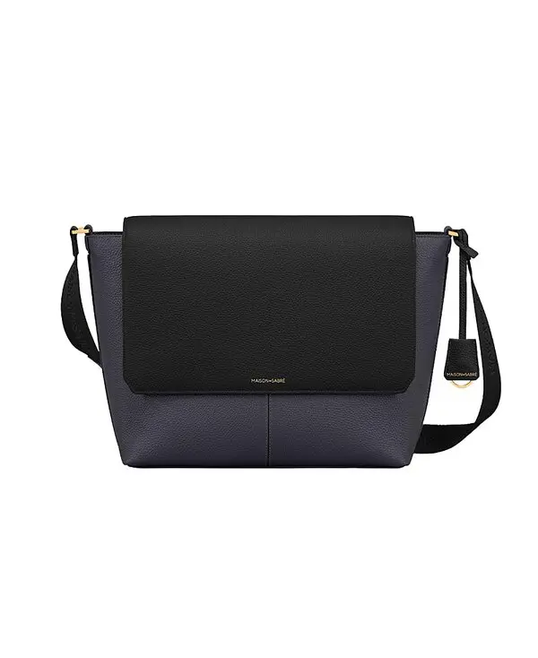 MAISON DE SABRE Leather Messenger Bag - Graphite Caviar