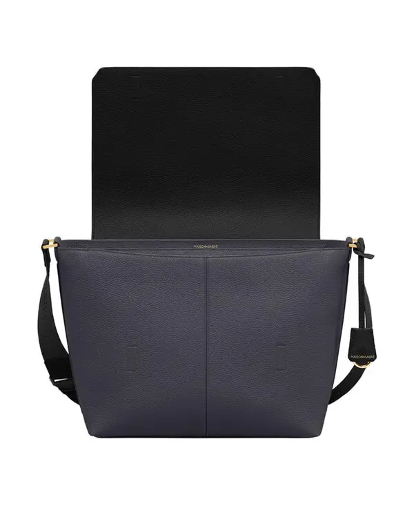 MAISON DE SABRE Leather Messenger Bag - Graphite Caviar