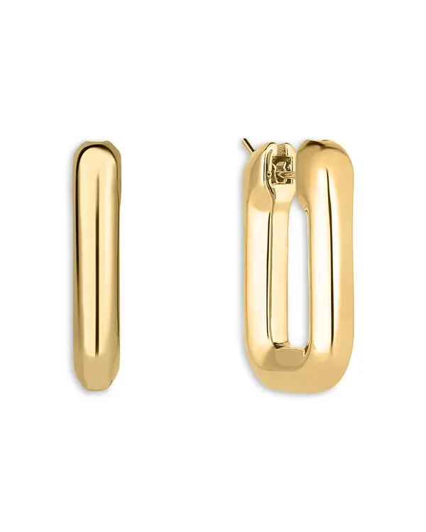 Roberto Coin 18k Yellow Square Hoop Earrings - Gold