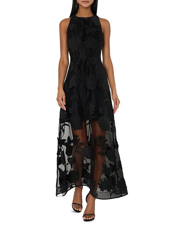 Milly Hannah 3d Floral Maxi Dress In Black - 70% Off | Editorialist