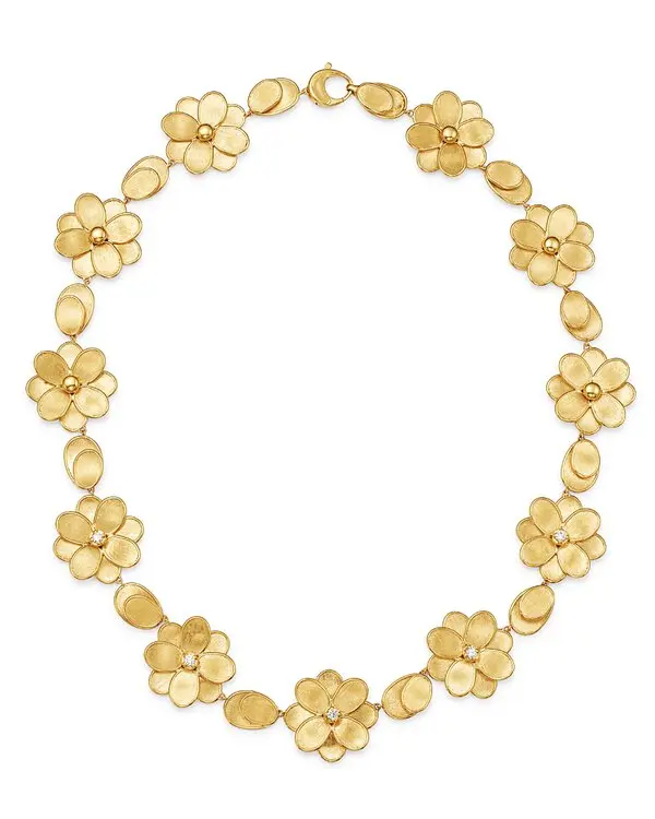 Marco Bicego 18k Yellow Gold Petali Diamond Collar Necklace - White/gold