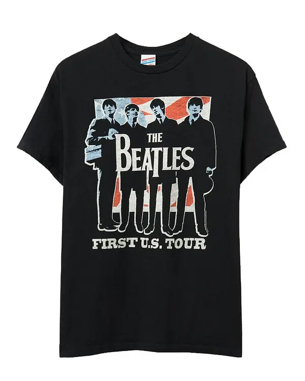 Junk Food Clothing The Beatles First U. S. Tour Flea Market Tee - Black