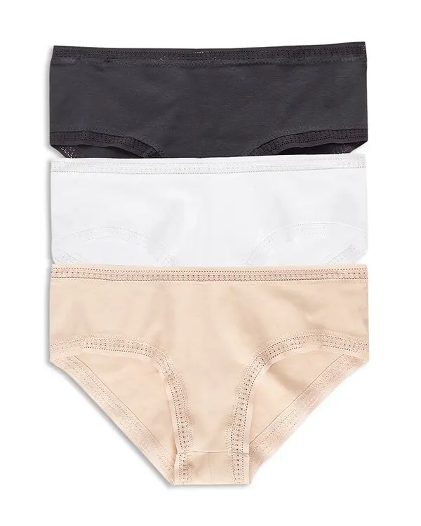 ON GOSSAMER Cabana Boyshorts, Set Of 3 - Black/white/champage