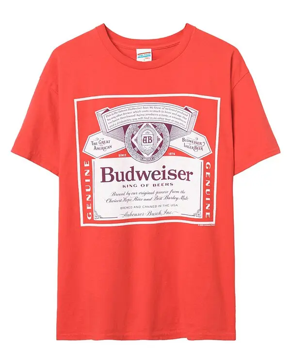 Junk Food Clothing Budweiser Label King Of Beers Flea Market Tee - Red