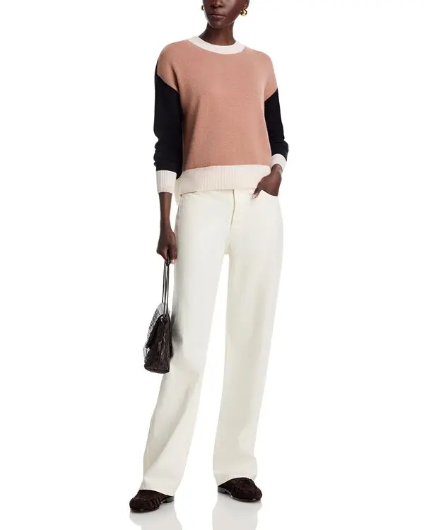 Bloomingdale'S Color Block Drop Shoulder Crewneck Sweater Exclusive
