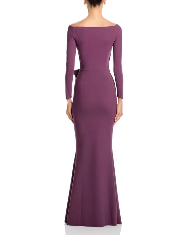 Chiara Boni La Petite Robe Silveria Side Ruffle Gown
