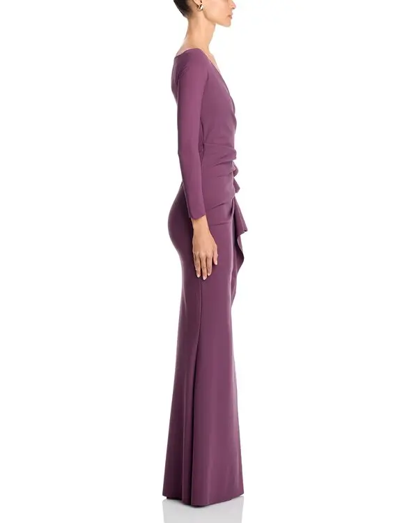 Chiara Boni La Petite Robe Silveria Side Ruffle Gown