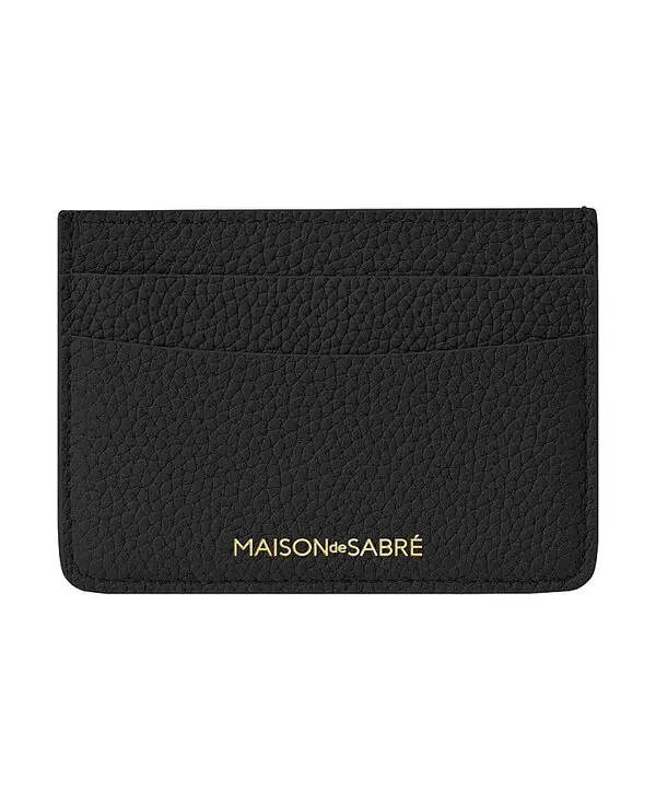 MAISON DE SABRE Leather Card Holder - Black Caviar