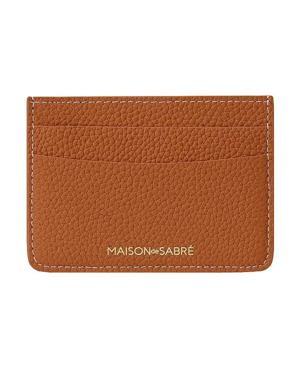 MAISON DE SABRE Leather Card Holder - Pecan Brown