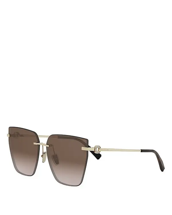 BVLGARI Square Sunglasses, 61mm - Gold/brown Gradient