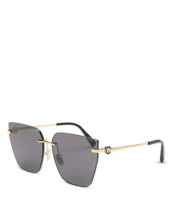 BVLGARI Square Sunglasses, 61mm - Gold/gray Solid