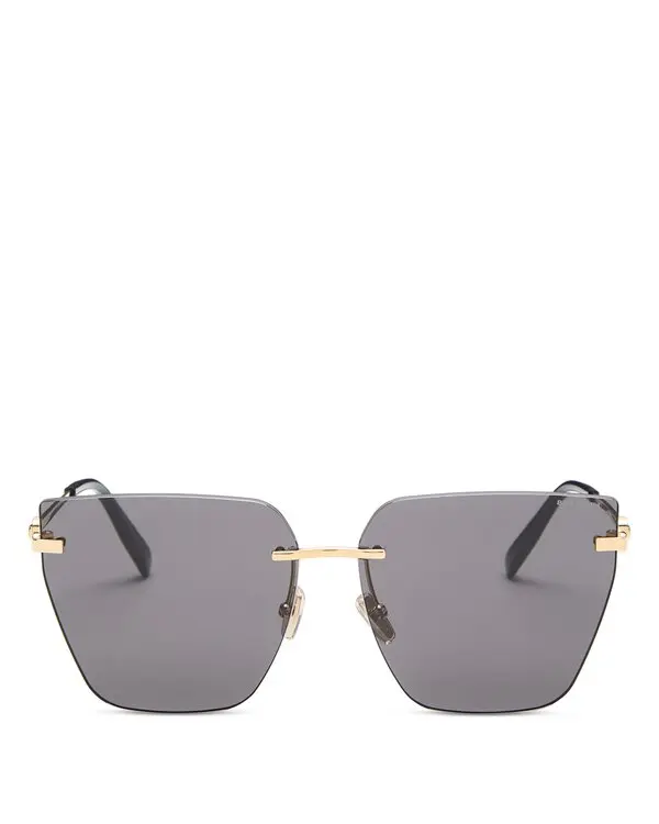 BVLGARI Square Sunglasses, 61mm - Gold/gray Solid