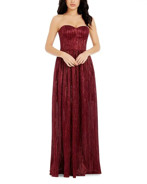 Audrina Plisse Maxi Gown - Port