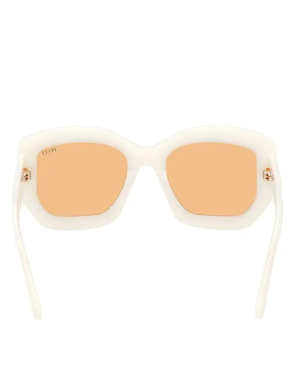 Emilio Pucci Geometric Sunglasses - Ivory/orange Solid