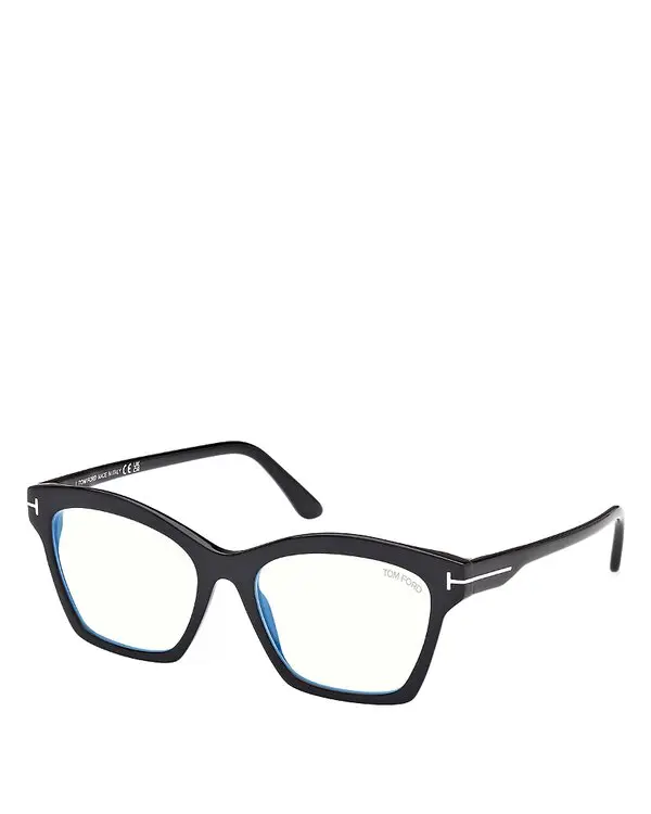 TOM FORD Square Blue Light Glasses, 53mm - Black
