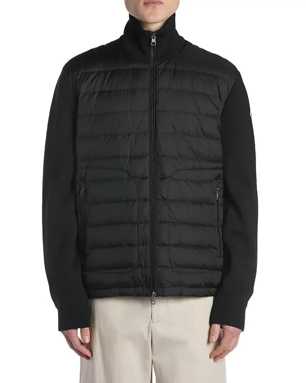Moncler Zip Front Quilted Jacket - Black