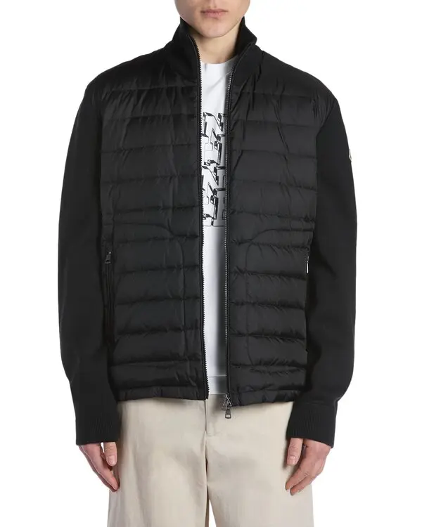 Moncler Zip Front Quilted Jacket - Black
