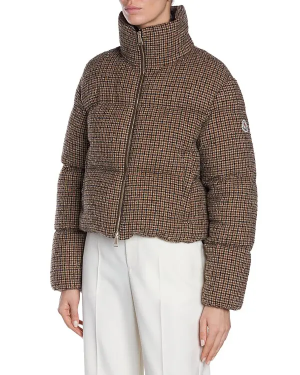 Moncler Seboune Wool Check Boucle Jacket