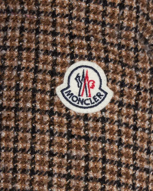 Moncler Seboune Wool Check Boucle Jacket