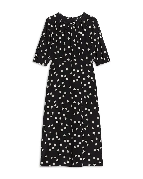 Max Mara Demetra Silk Polka Dot Dress In Black - 30% Off | Editorialist