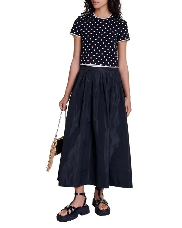 Maje Juraly Midi Skirt - Black