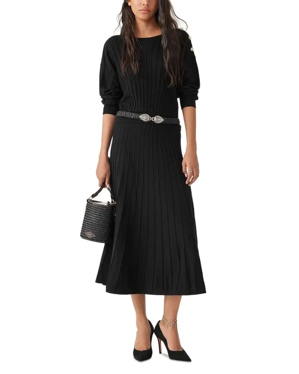 Ba&sh Jada Ribbed Midi Skirt