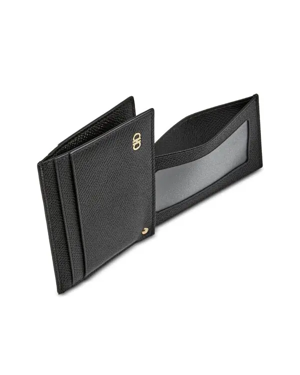 FERRAGAMO Gancini Revival Leather Id Window Card Case - Nero