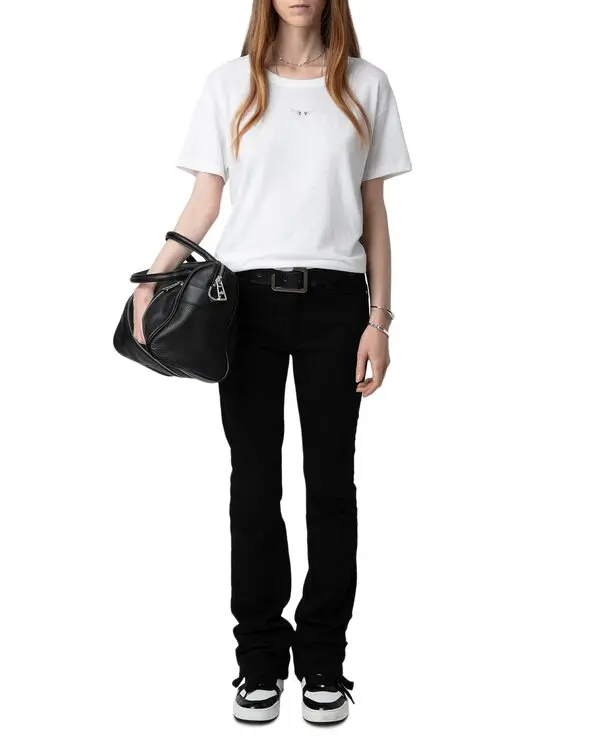 Zadig&Voltaire Mar Rhinestone Wings Tee - Blanc