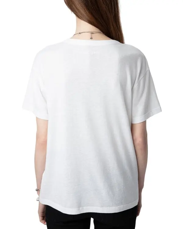Zadig&Voltaire Mar Rhinestone Wings Tee - Blanc