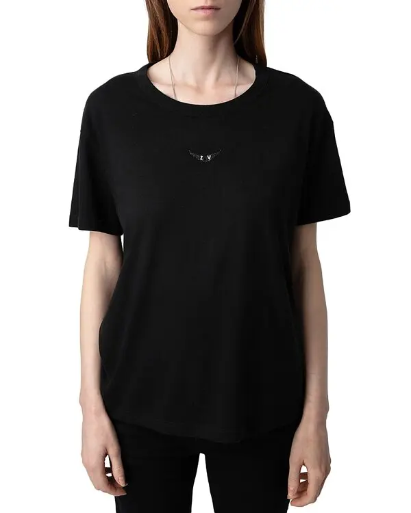 Zadig&Voltaire Mar Rhinestone Wings Tee - Noir