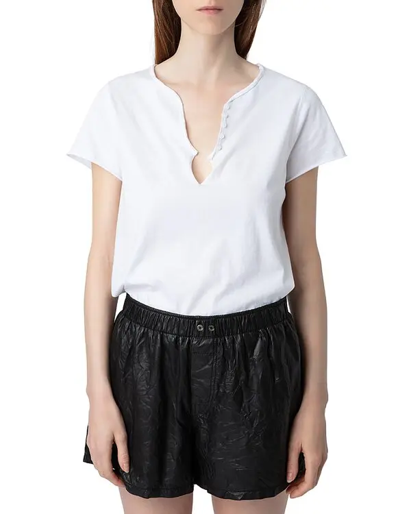 Zadig&Voltaire Diamante Henley Tee - Blanc