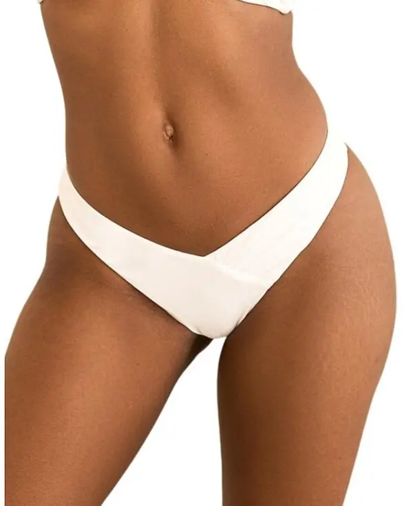 DIPPIN DAISY'S Asymmetrical V-cut Bikini Bottom - White