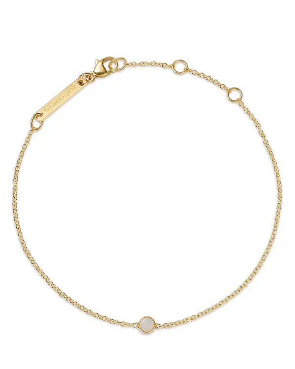 Zoe Chicco 14k Yellow Gold Opal Bezel Bracelet - White/gold