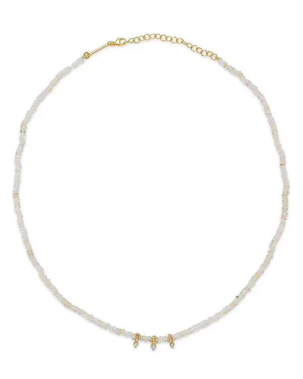 Zoe Chicco 14k Yellow Gold Fire Opal And Diamond Necklace - White/gold