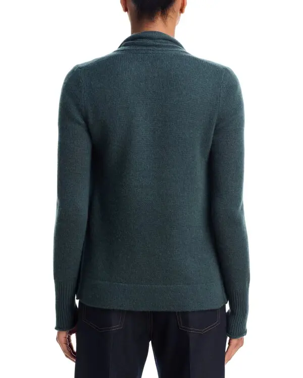 Aqua 100% Cashmere Drape Front Cardigan - Army
