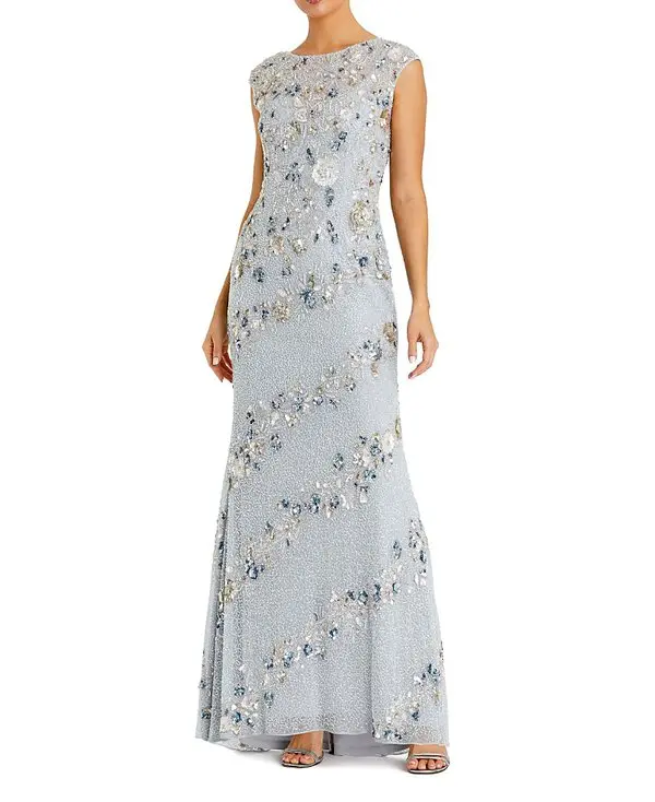 Mac Duggal Embellished Cap-sleeve Gown - Powder Blue