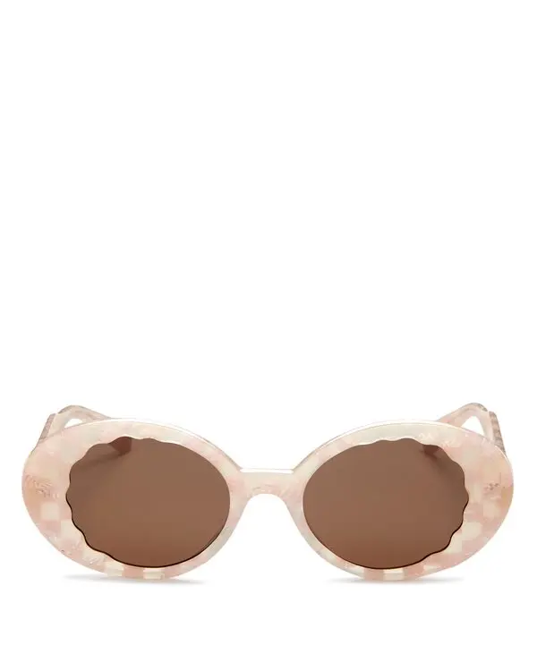 Krewe Alixe 50mm Round Sunglasses In Pink/Brown Solid - 25  display picture 3